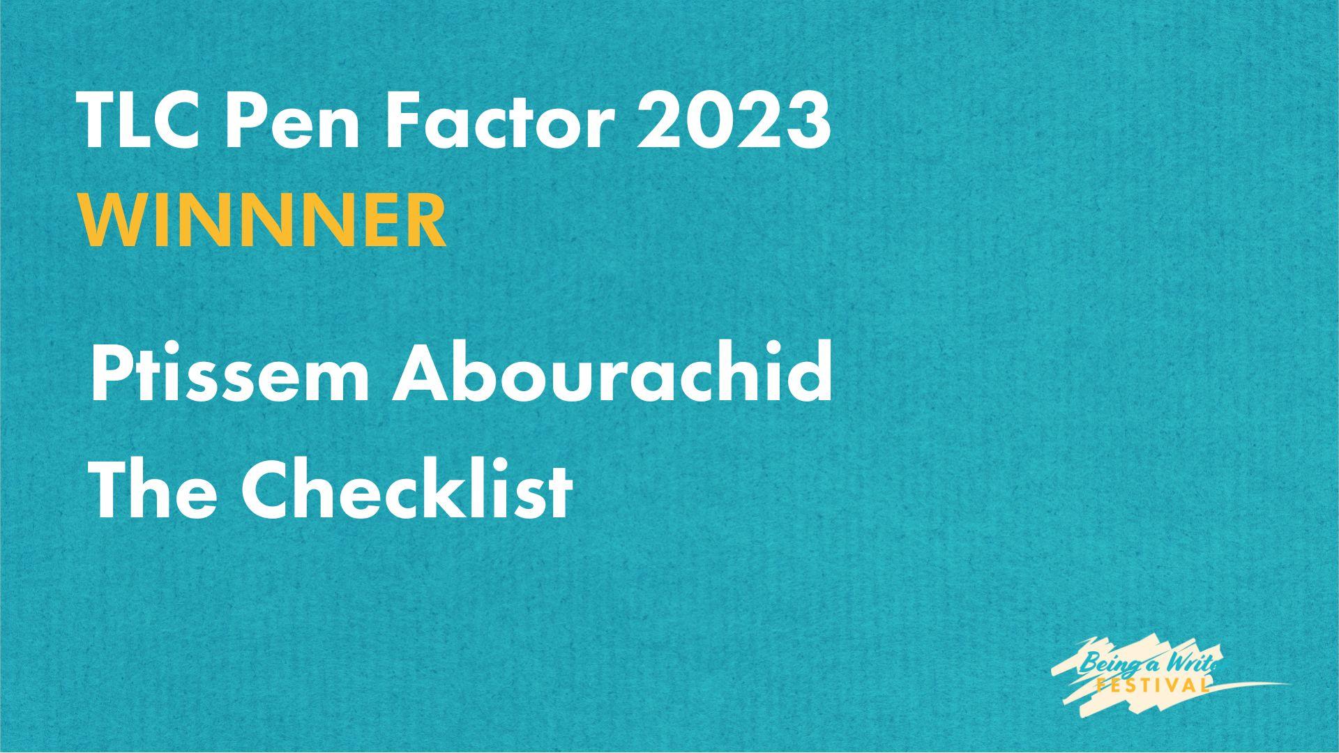 Abourachid Named TLC Pen Factor Winner 2023 - The Literary Consultancy